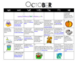 Homeschool Share October Calendar - Walking by the Way