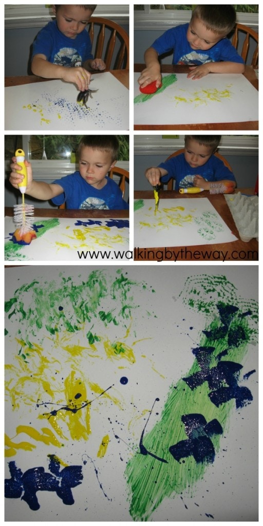 Our Fancy Paintbrushes for Preschool Process Art - Walking by the Way