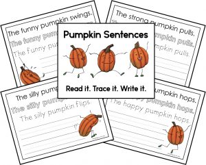 Pumpkin Sentences Copywork and Parts of Speech - Walking by the Way