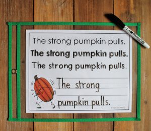 Pumpkin Sentences Copywork and Parts of Speech - Walking by the Way