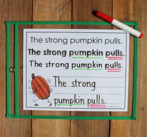 Pumpkin Sentences Copywork and Parts of Speech - Walking by the Way