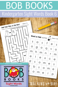 BOB Books Sight Words Printables Book 6 - Walking by the Way