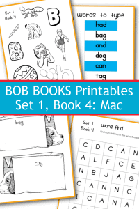 BOB Books Printables for Set 1, Book 4 - Walking by the Way