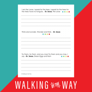 Dr. Seuss Copywork Quotes - Walking by the Way