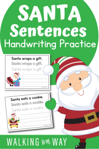 Santa Sentences to Copy for Handwriting Practice - Walking by the Way