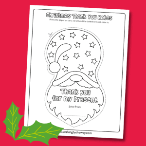 Free Printable Christmas Thank You Notes for Kids - Walking by the Way