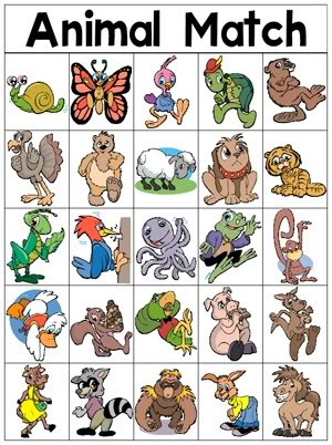 Animal Matching Grid - Walking by the Way